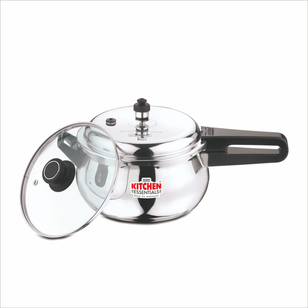 Stainless Steel Kalash Induction Bottom Outer Lid Pressure Cooker with ...